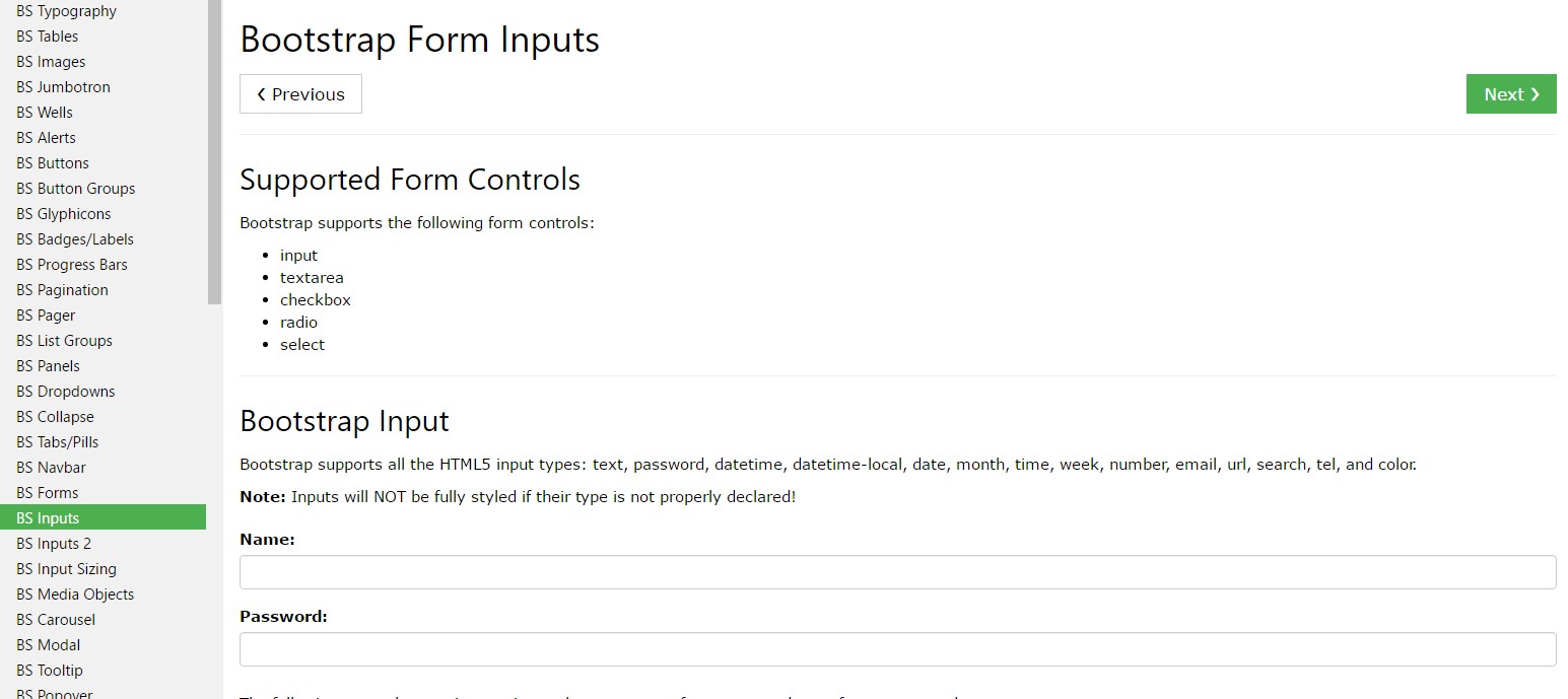 Bootstrap Input Field